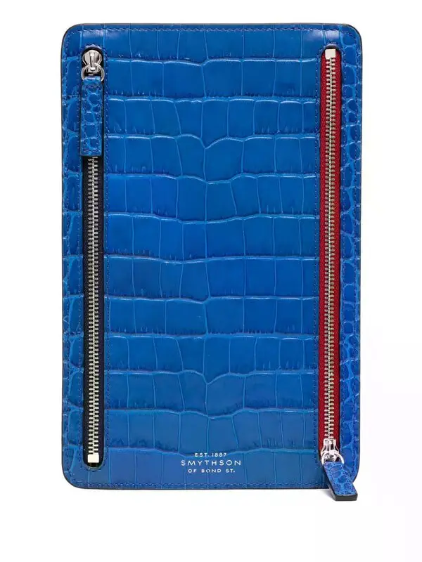 Smythson Multi-zip Case - Blue