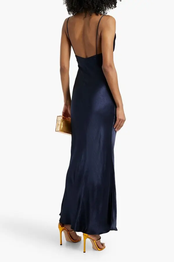 Buy Bec Bridge Moon Dance Satin-crepe Maxi Slip Dress Midnight
