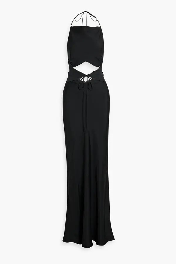 Bec & Bridge Naomi Chiffon-Paneled Twill Halterneck Maxi Dress In Black -  80% Off | Editorialist