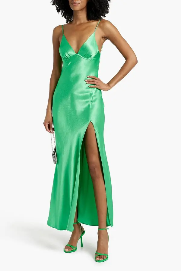 bec and bridge green silk dress Bec and Bridge Ren Split Maxi Dress in Seafoam Green – Coco & Lola main image 1
