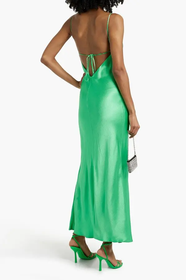 bec and bridge green maxi dress Bec & Bridge Ren Satin Maxi Dress In Bright Green - 80% Off