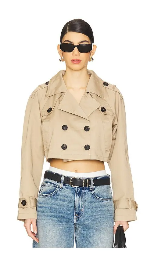 MORE TO COME Marja Cropped Trench - Beige