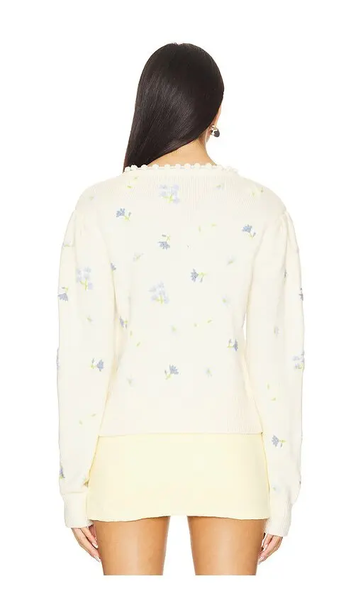 Majorelle Talia Embroidered Floral Cardigan - Ivory