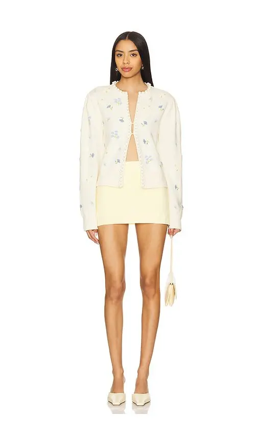 Majorelle Talia Embroidered Floral Cardigan - Ivory