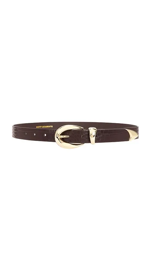 PETIT MOMENTS Marisa Belt - Brown Croc & Gold