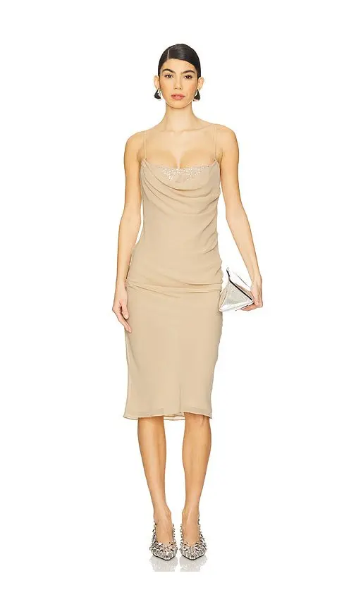 Attico Sleeveless Midi Dress In . Also - Nude