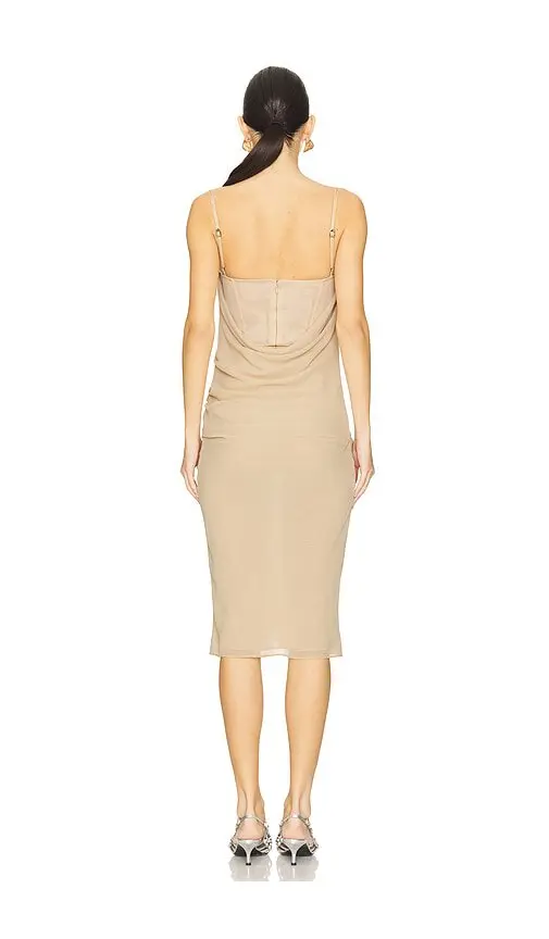Attico Sleeveless Midi Dress In . Also - Nude