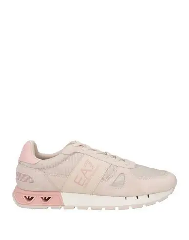 EA7 Leather And Polyester Sneakers - Beige