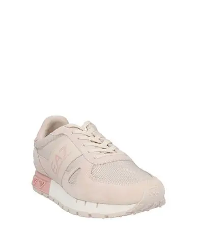 EA7 Leather And Polyester Sneakers - Beige