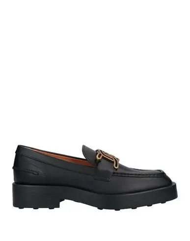 TOD'S Leather Loafers With Appliqués - Black