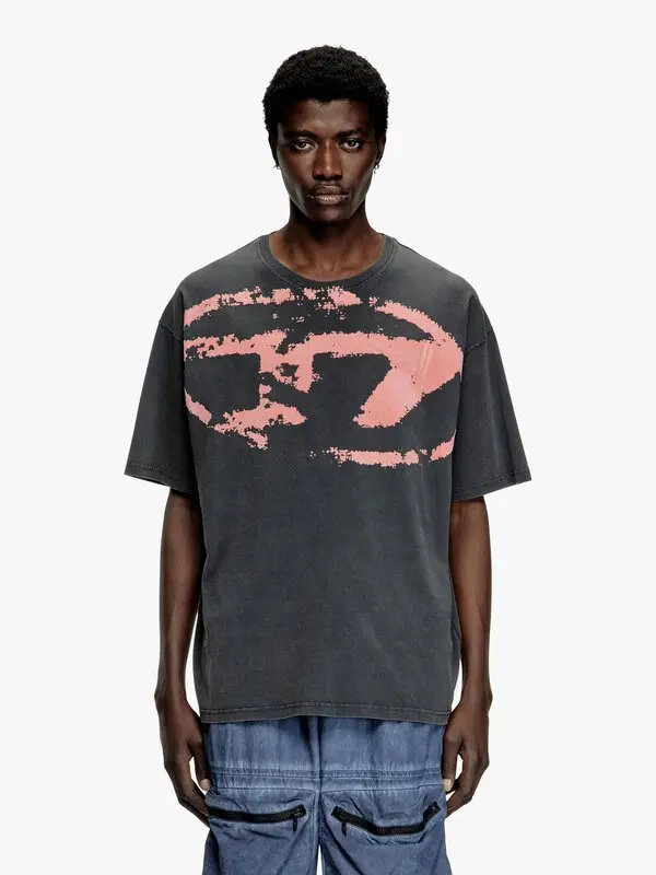 DIESEL® Tboxt Tshirt With Distressed Effect