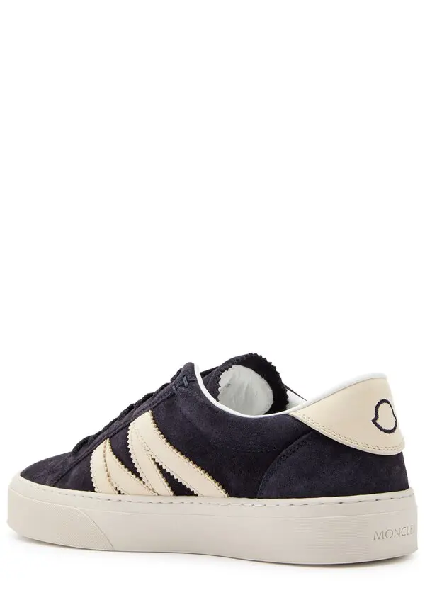 Moncler Monaco Suede Sneakers - Navy