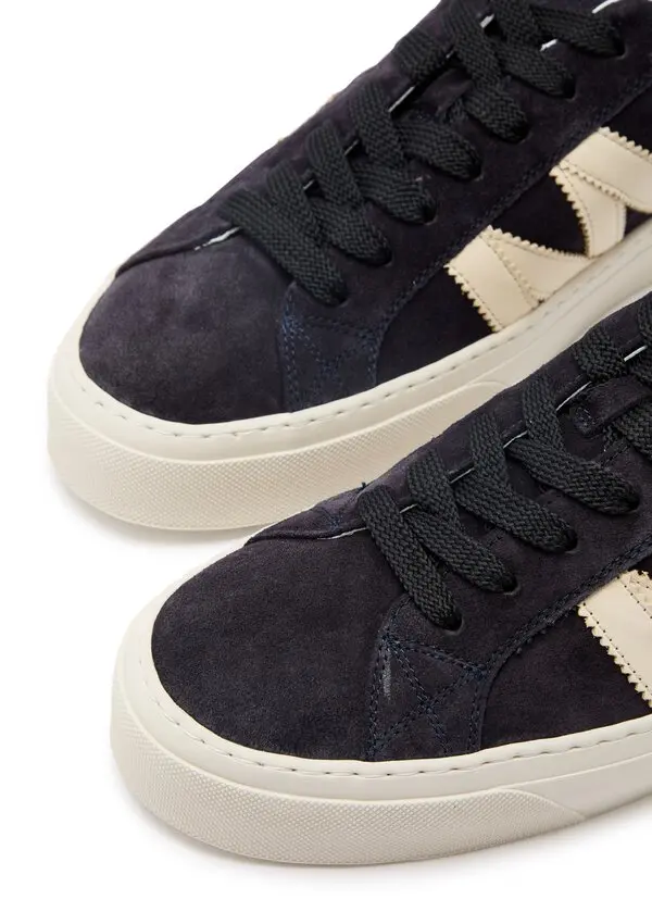 Moncler Monaco Suede Sneakers - Navy