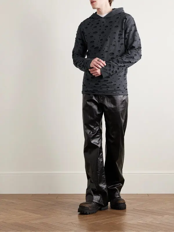 Acne Studios Eipe Distressed Cotton-jersey Hoodie