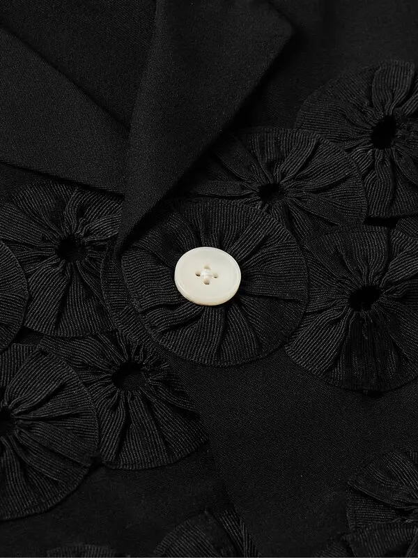 BODE Camp-collar Appliquéd Silk Shirt