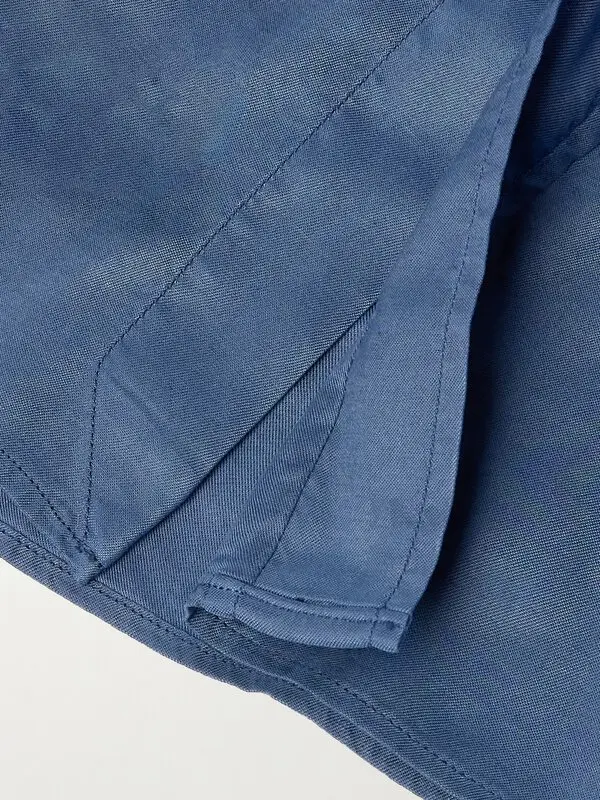 TOM FORD Button-down Collar Garment-dyed Lyocell Shirt - Blue