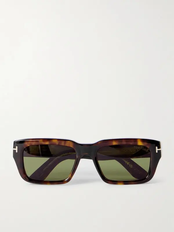 TOM FORD Icon Rectangular Sunglasses - Tortoiseshell