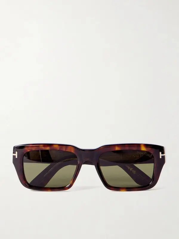 TOM FORD Icon Rectangular Sunglasses - Tortoiseshell