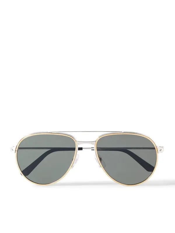 CARTIER Santos Evolution Aviator Sunglasses - Gold