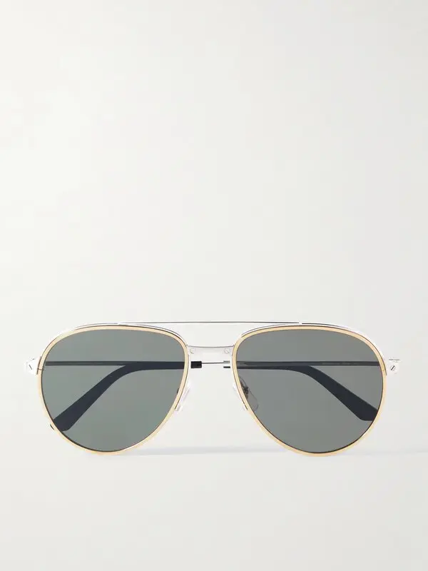 CARTIER Santos Evolution Aviator Sunglasses - Gold