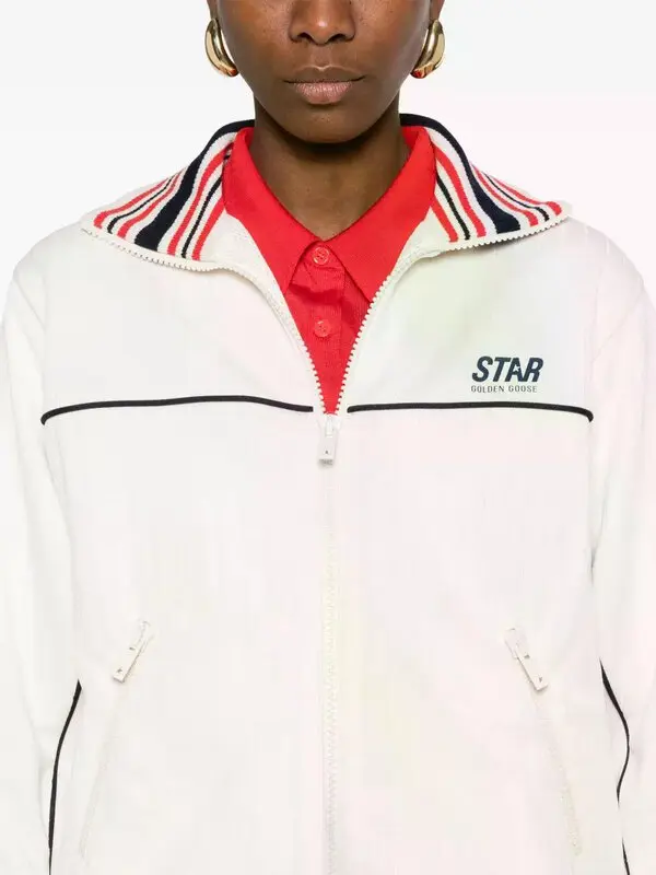 GOLDEN GOOSE Striped-trim Jacket - Neutrals