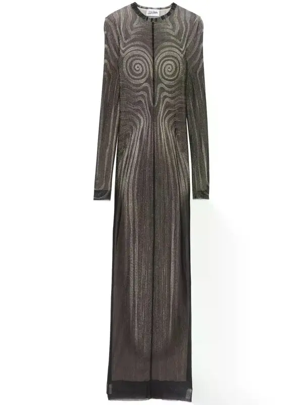 JEAN PAUL GAULTIER Spiral-print Maxi Dress
