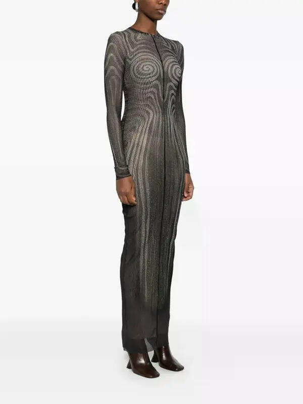 JEAN PAUL GAULTIER Spiral-print Maxi Dress