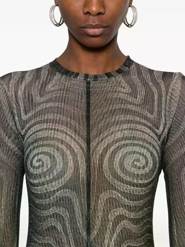 JEAN PAUL GAULTIER Spiral-print Maxi Dress