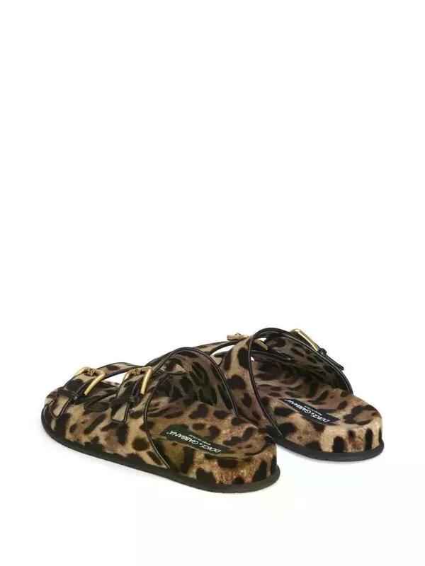 Dolce & Gabbana Leopard-print Sandals - Brown