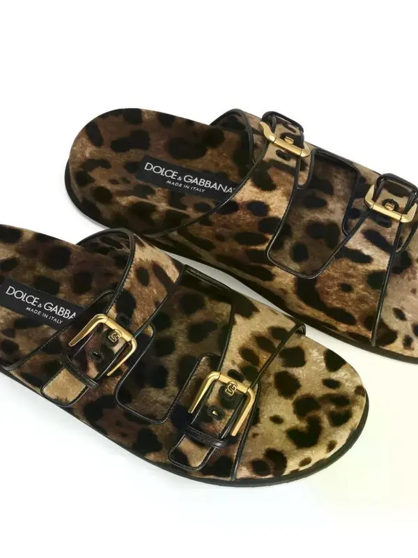 Dolce & Gabbana Leopard-print Sandals - Brown