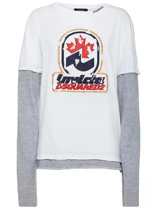 Dsquared2 X Invicta Logo-embroidered T-shirt - White