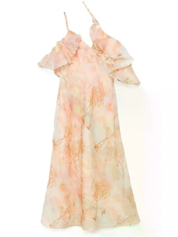 Zimmermann Illuminate Midi Dress - Orange