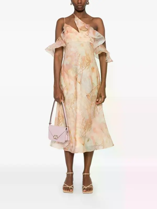 Zimmermann Illuminate Midi Dress - Orange