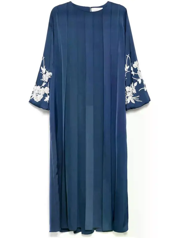 SHATHA ESSA Floral Embroidered Long Sleeve Dress