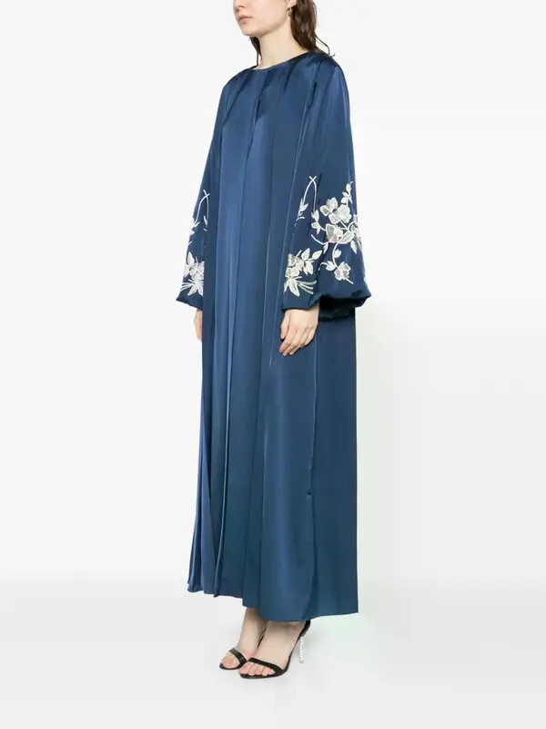 SHATHA ESSA Floral Embroidered Long Sleeve Dress