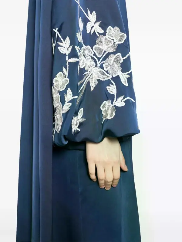 SHATHA ESSA Floral Embroidered Long Sleeve Dress