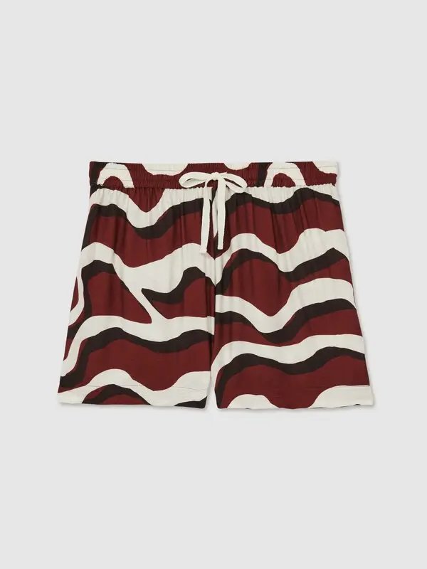 REISS Eva Wave-print Drawstring Shorts