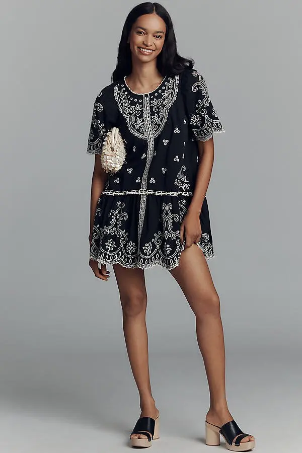 knee length dresses for ladies Maeve Strapless Lace Mini Dress
