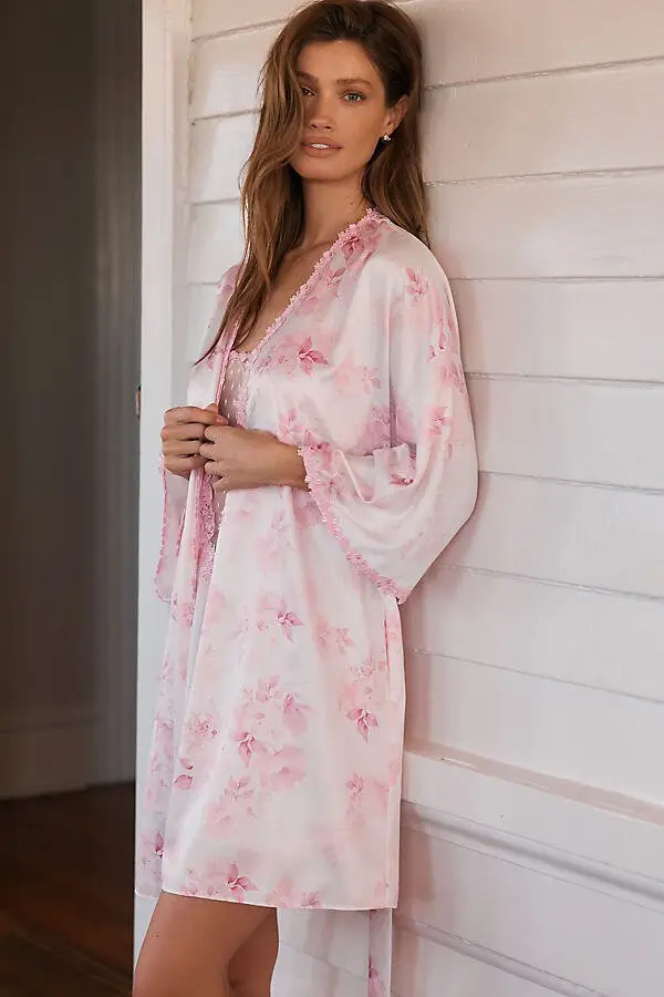 Flora Nikrooz X Bhldn Prted Showstopper Robe - Blossom Pink