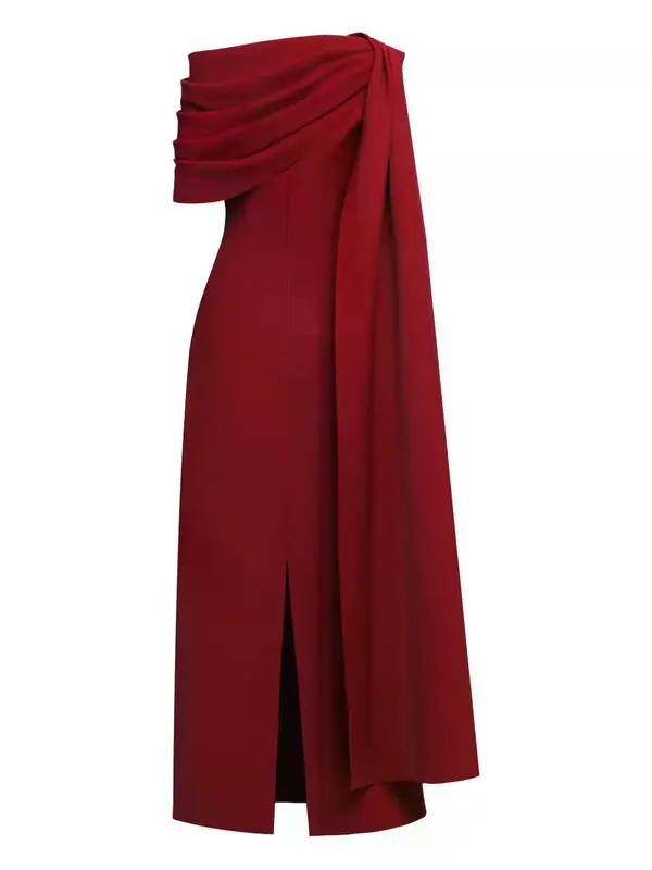 Chats By C.Dam Alina Off-The-Shoulder Dress - Red | Editorialist