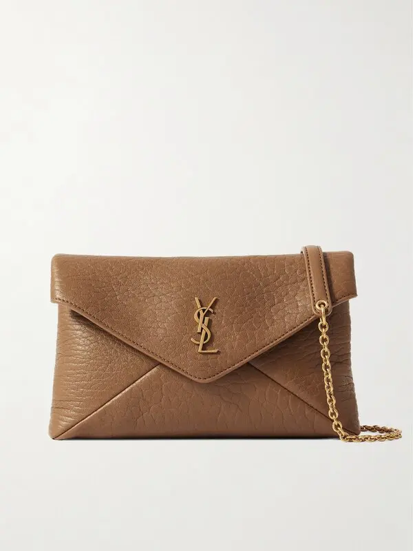 Saint Laurent Cassandre Mini Textured-leather Shoulder Bag