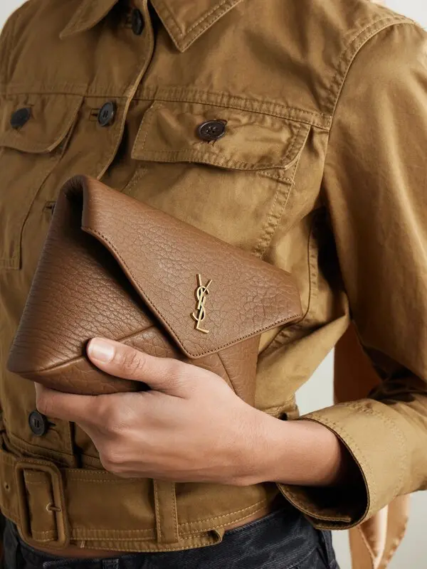 Saint Laurent Cassandre Mini Textured-leather Shoulder Bag
