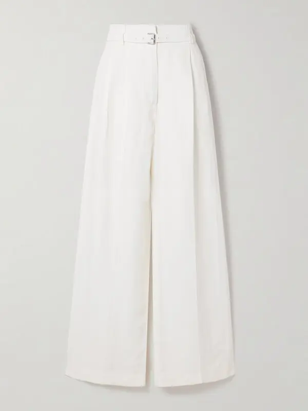 Proenza Schouler Jules Belted Wide-leg Pants - Neutrals