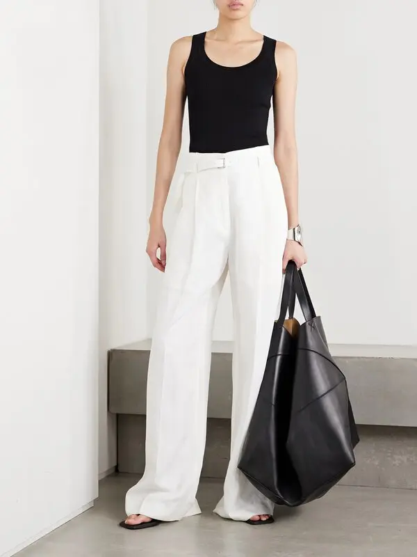 Proenza Schouler Jules Belted Wide-leg Pants - Neutrals