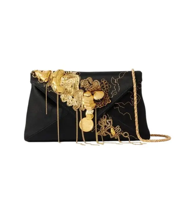 Dries Van Noten Embellished Satin Clutch
