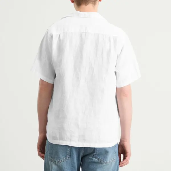 Portuguese Flannel Linen Camp Vacation Shirt - White