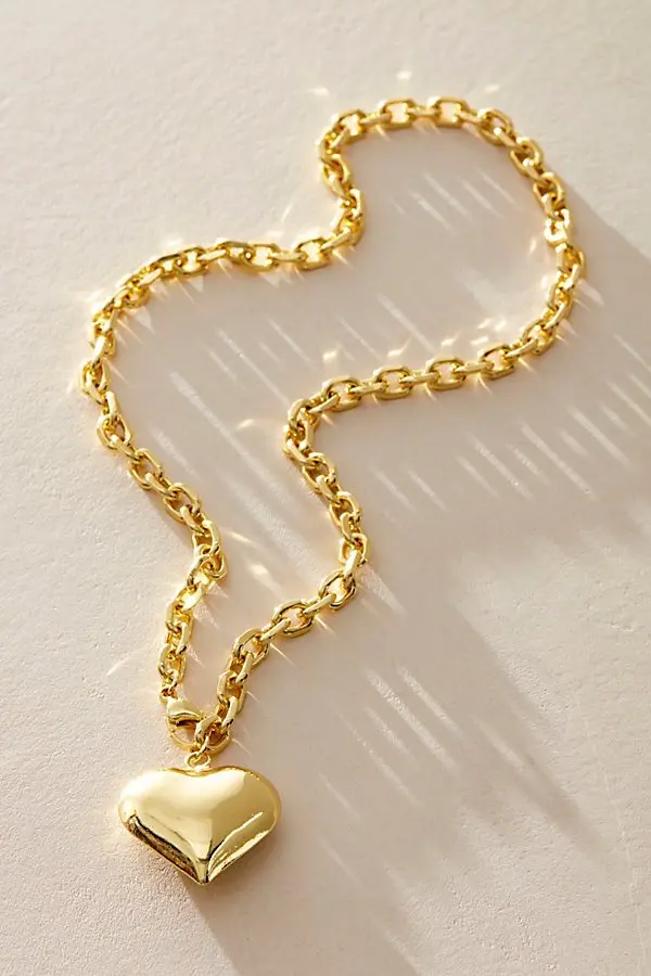 Free People Puffy Heart Convertible Chain Necklace