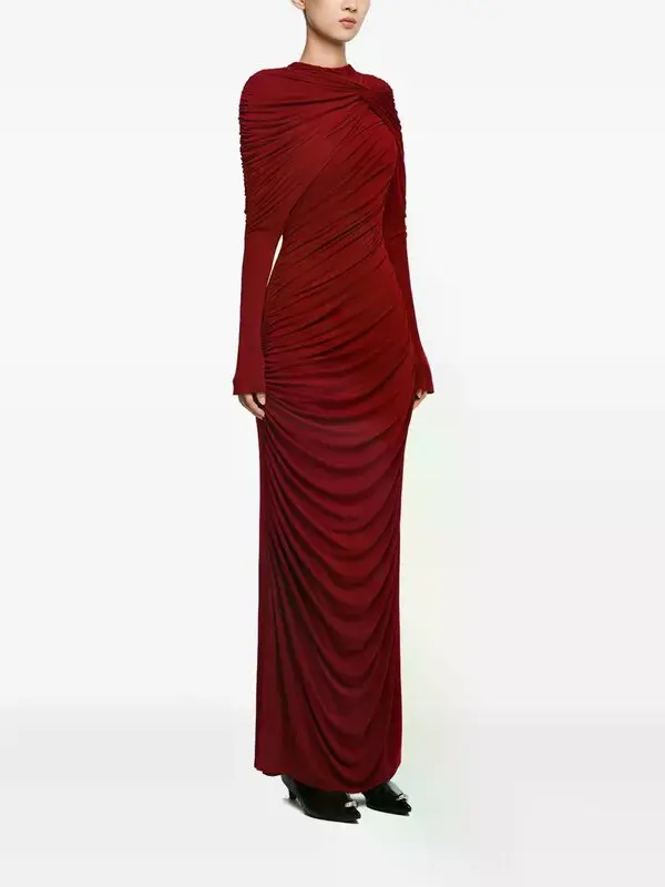chats by c dam red dress CHATS BY C.DAM off-shoulder Dress | Red