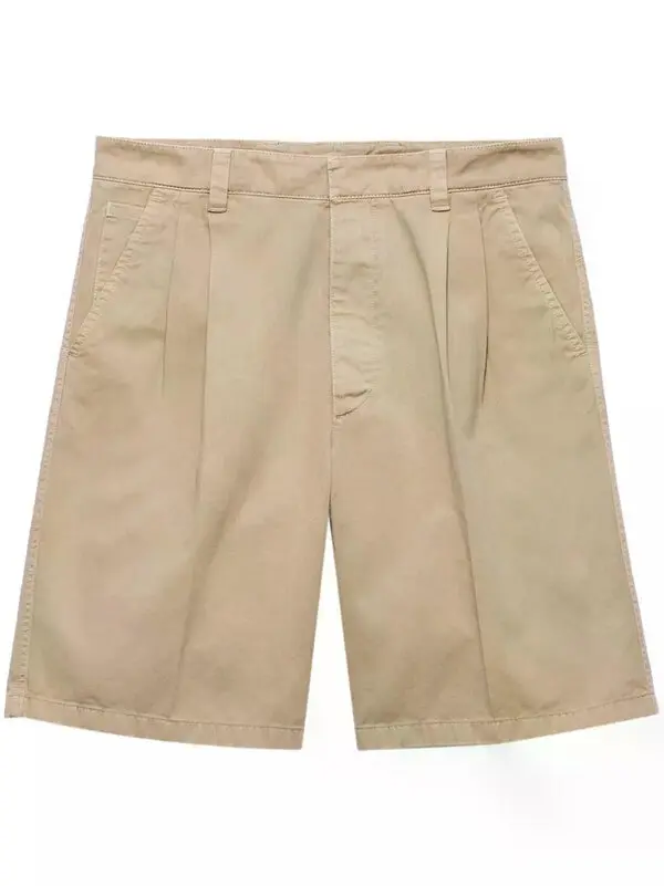 Prada Cotton Bermuda Shorts - Neutrals