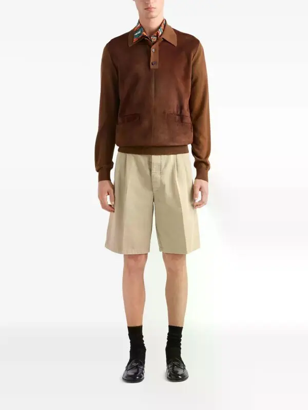 Prada Cotton Bermuda Shorts - Neutrals